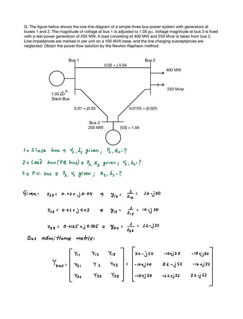 Tutorial 7 Load Flow Q The Figure Below Shows The One Line Diagram