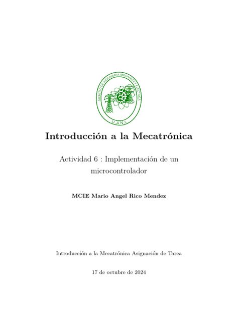Imtcassignment6 1 Pdf Arduino Microcontrolador