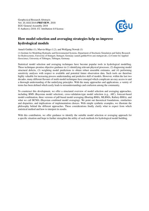 Pdf How Model Selection And Averaging Strategies Help Us Improve