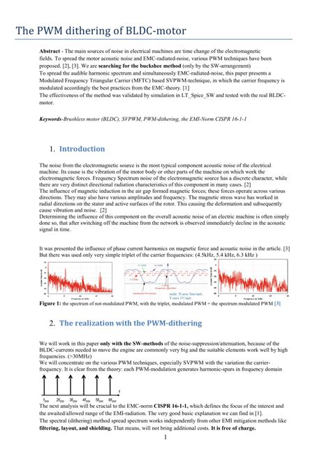 Pdf The Pwm Dithering Of Bldc Motor