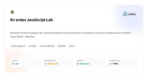 Ihr Erstes Javascript Lab Programmieren Lernen Labex