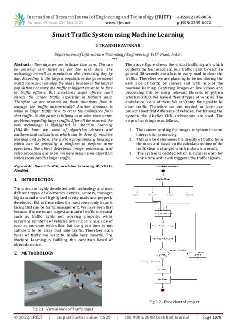 Pdf Smart Traffic System Using Machine Learning