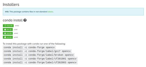 Conda Forge Label Main Points To 4 2 Issue 238 Conda Forge Opencv