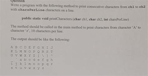 Solved Write A Program With The Following Method To Print