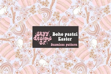 Boho Pastel Easter Seamless Pattern Graphic By Skyydesignsco · Creative