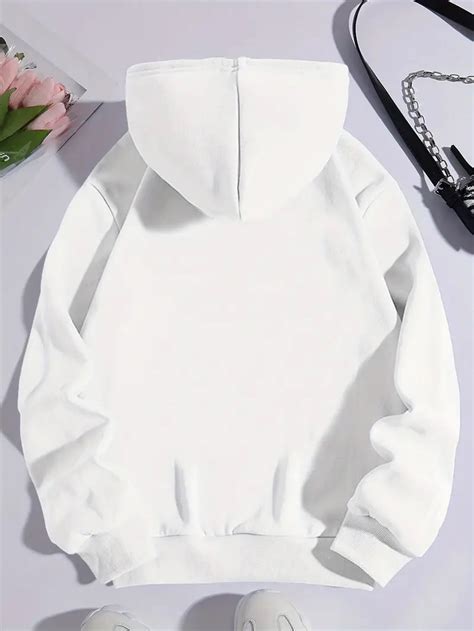 Trying Print Hoodie Casual Pocket Long Sleeve Drawstring Temu New Zealand