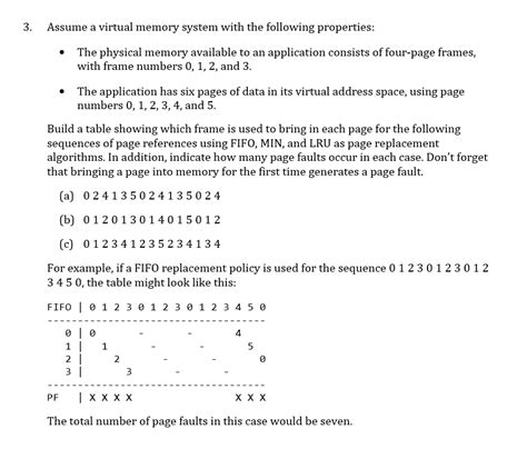 Solved 3 Assume A Virtual Memory System With The Following