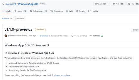 微软windows App Sdk 11 Preview 3发布