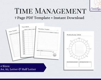 Time Management Template Etsy