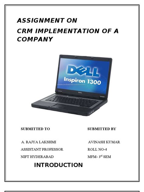 Assignment On Crm Implementation Of Dell Pdf Salesforcecom Dell
