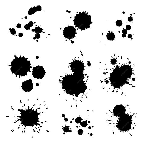 평면 디자인 잉크 얼룩 요소 무료 벡터