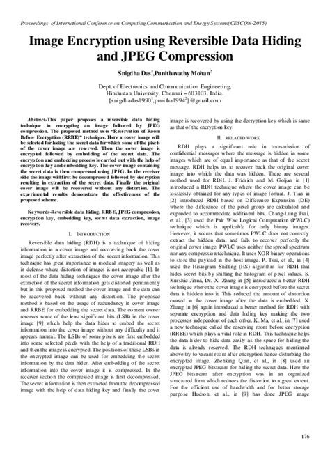 Pdf Image Encryption Using Reversible Data Hiding And Jpeg Compression