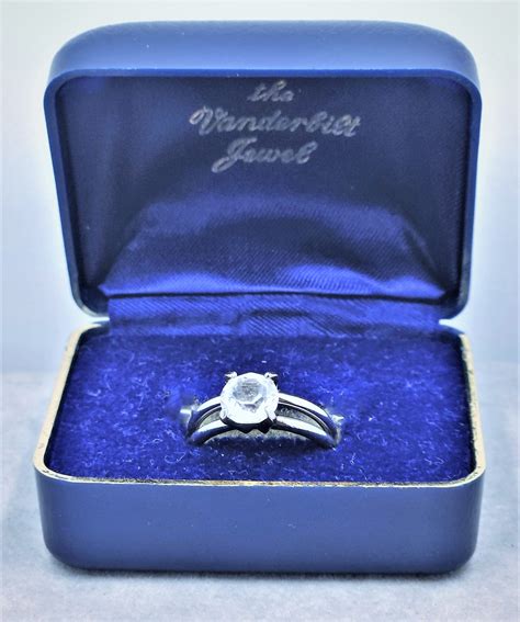 Vintage The Vanderbilt Jewel Cz Engagement And Wedding Band Ring Set