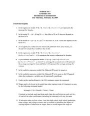 Problem Set 3 Problem Set 3 Economics 103 Introduction To Econometrics Due Thursday February