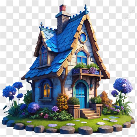 꽃과 정원 경로 클립 아트 일러스트와 함께 만화 청와대 만화 집 클립 아트 동화 별장 그림 파란 집 정원 클립 아트 Png 일러스트 및 이미지 에 대한 무료 다운로드
