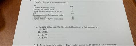 Solved Use The Following To Answer Questions Chegg