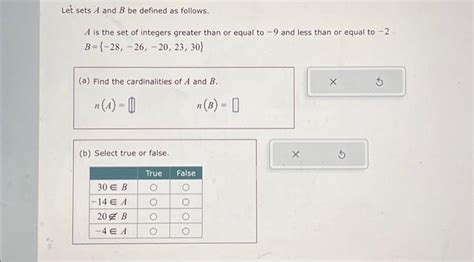 Solved Let Sets A And B Be Defined As Follows A Is The Set Chegg Com