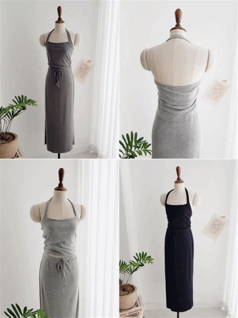 리케마켓 세트가격👍여리여리set 슬림핏 홀터넥 크롭탑 밴딩 롱스커트 치마세트 수영복커버업 이지웨어 썸머세트 비치웨어 리조트룩 여름휴가 바캉스룩 쿨세트 스커트세트