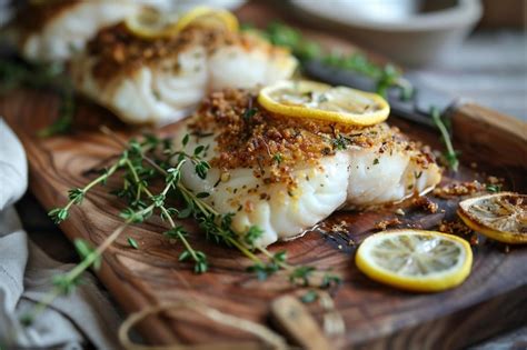 Premium Photo Elevate Your Culinary Experience Crispy Baked Cod With