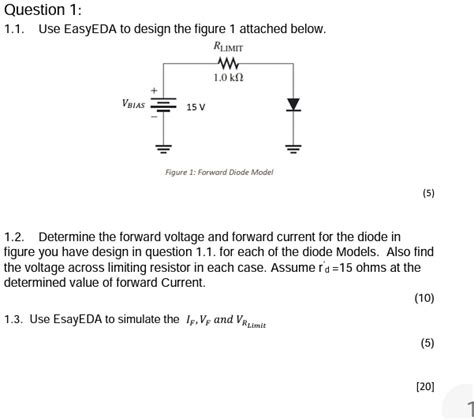 Question 1 11 Use Easyeda To Design The Figure 1 Attached Below 5 12 Determine The