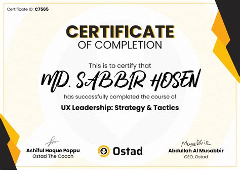 Completion Certificate Md Sabbir Hosen Ostad