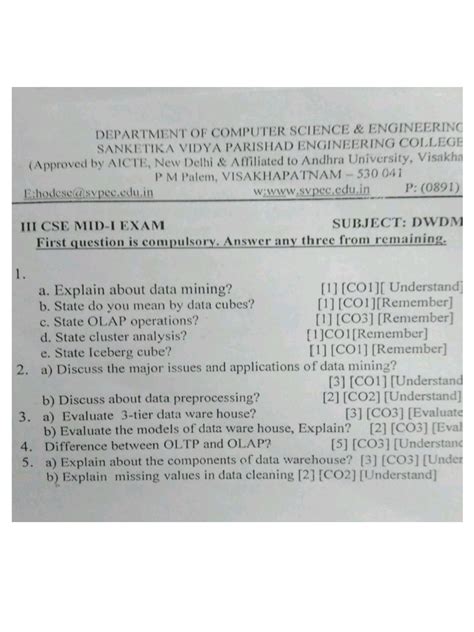Dwdm Mid Question Paper Nv9nrkjktfopxm3kblt Pdf