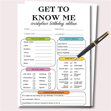 Employee Birthday List Template Etsy