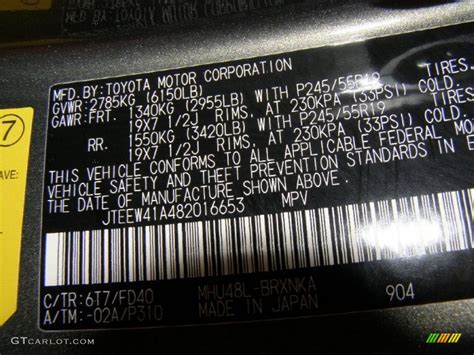 2008 Highlander Color Code 6t7 For Cypress Green Pearl Photo 49833069