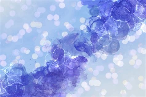 파란색 알코올 잉크 아트 또는 밝은 파란색 배경에 둥근 흐림 조명이 있는 수채화 질감 환상적인 추상 템플릿 0명에 대한 스톡 벡터 아트 및 기타 이미지 Istock