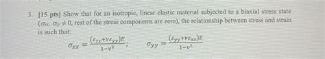 Solved Pts Show That For An Isotropic Linear Elastic Chegg