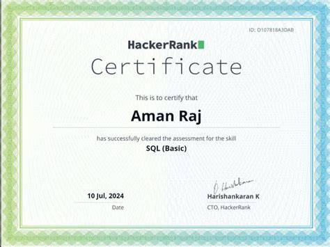 Aman Raj On Linkedin Hakerrank Sql Examsuccess Dataanalysis Careergrowth