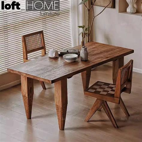Rustic Elm Wood Dining Table Kirin Elm Loft Home
