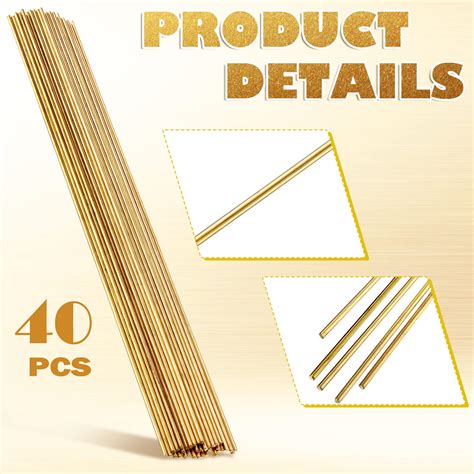 Moxweyeni 40 Pcs Brass Rods 1 5 Mm 2 Mm Brass Welding Brazing Rods Copper Alloy