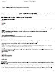 Mastering ERP Selection Criteria Key Points To Consider Course Hero