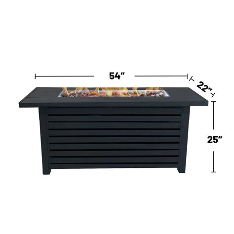 Latitude Run® Outdoor Rectangular Fire Pit Table In Black Wayfair