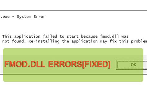 how to fix fmod dll errors