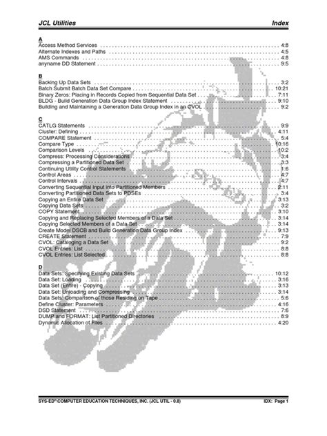 jcl utilities index sys ed computer education techniques inc jcl util 0 8 idx page 1
