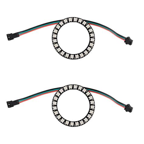 Geekstory 2pcs 24 Bits Ws2812 5050 Rgb Led Ring Lamp Light Stage Light