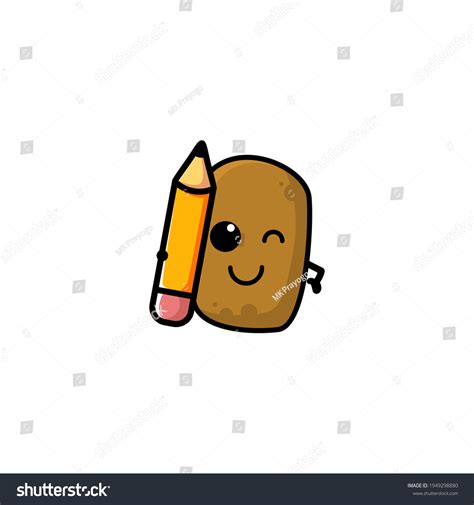 Cute Potato Pecil Cartoon Character Vector เวกเตอร์สต็อก ปลอดค่าลิขสิทธิ์ 1949298880