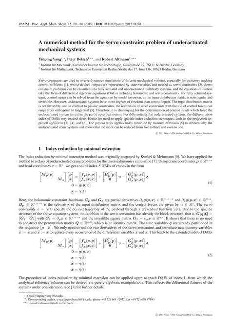 pdf a numerical method for the servo constraint problem of