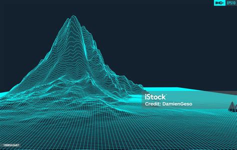 3d 와이어프레임 지형 Eps10 벡터 산에 대한 스톡 벡터 아트 및 기타 이미지 산 와이어 프레임 모델 3차원 형태
