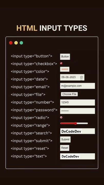 Master Html Input Types Html Inputtypes Webdevelopment Frontend Coding Youtube