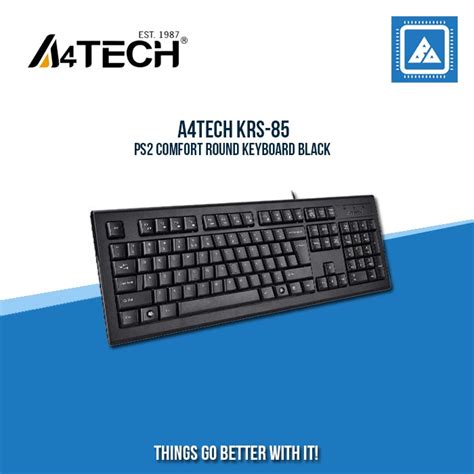 A4tech Krs 85 Ps2 Comfort Round Keyboard Black Bluearm Computer Store
