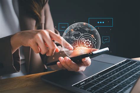 기술 스마트 로봇 Ai 무언가를 생성하기 위한 명령 프롬프트를 입력하여 인공 지능 Ai와의 챗봇 채팅 미래 인공 지능 기술