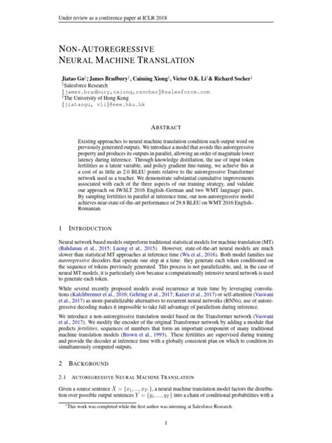 Non Autoregressive Neural Mt Pdf Cybernetics Applied Mathematics