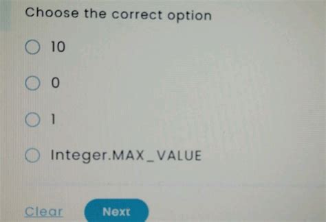 Choose The Correct Option 10 0 1 StudyX