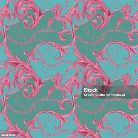 그리핀 체인 액세서리 보석 및 바로크 로코코 테두리 프레임 요소와 패션 원활한 패턴 0명에 대한 스톡 벡터 아트 및 기타 이미지 0명 개인 장식품 개체 그룹 Istock