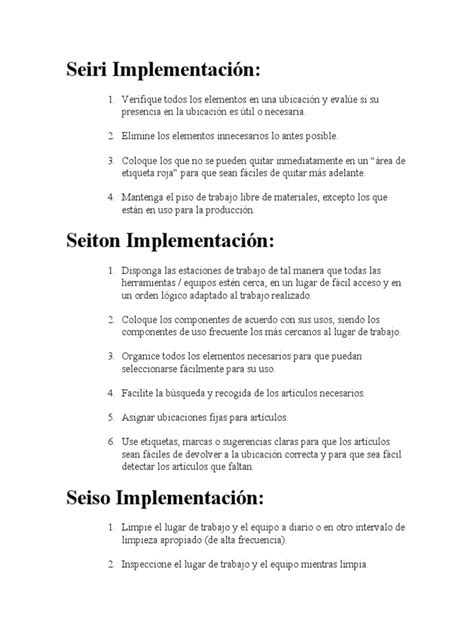 Implementación De 5 S Pdf