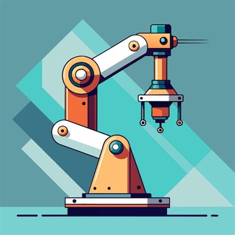 Automated Robot Arm Vector Illustration Flat 2 Premium Ai Generated Vector