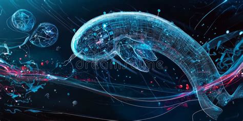 A Futuristic Ai Powered Deep Sea Robotic Exploration Mission Featuring Glowing Cybernetic